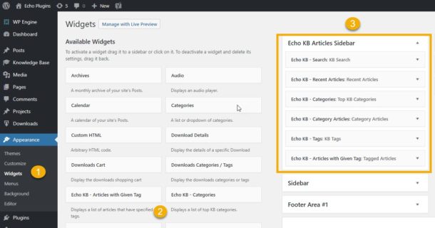 KB Widgets Overview - Echo Knowledge Base