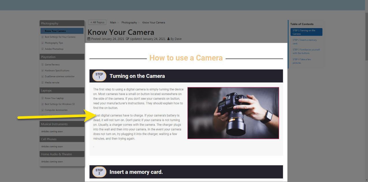 Article Layout - Echo Knowledge Base