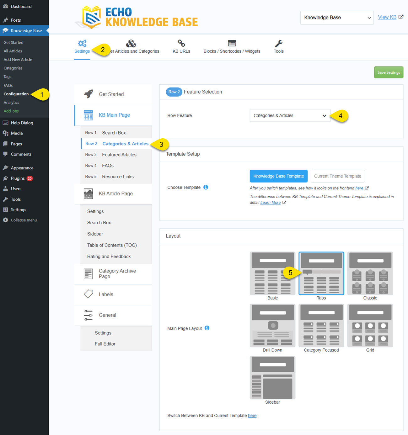 Tabs Layout - Echo Knowledge Base