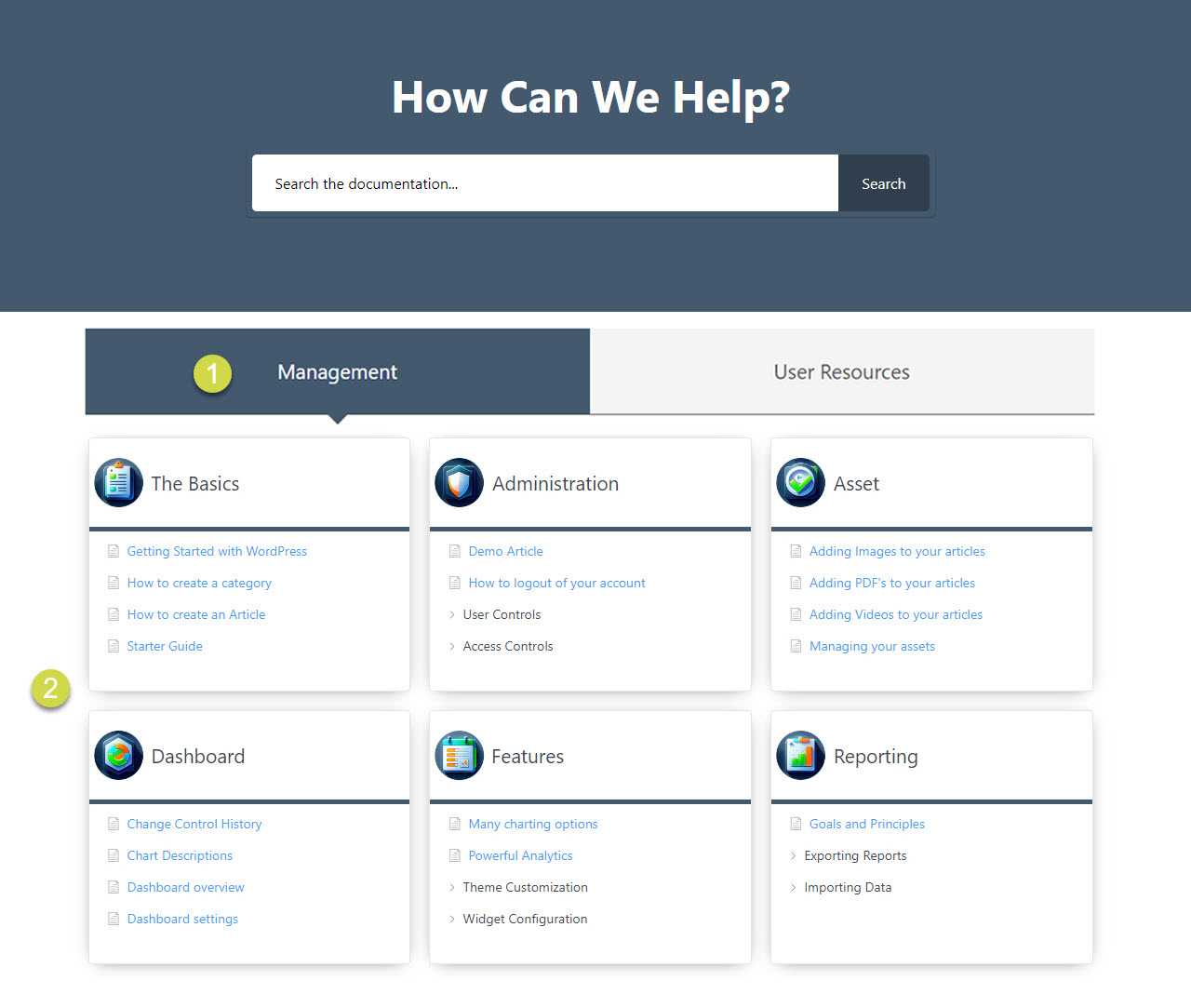 Tabs Layout - Echo Knowledge Base