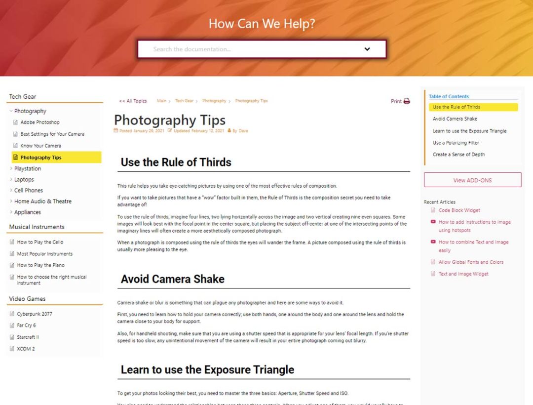 Elegant Layouts Overview - Echo Knowledge Base