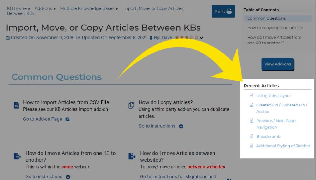 Widgets - Echo Knowledge Base