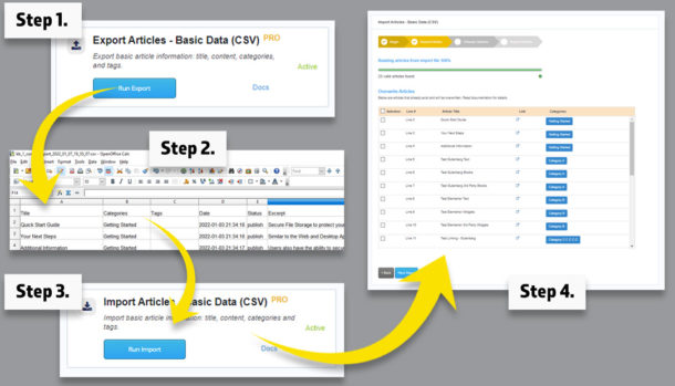 Articles Import and Export - Echo Knowledge Base