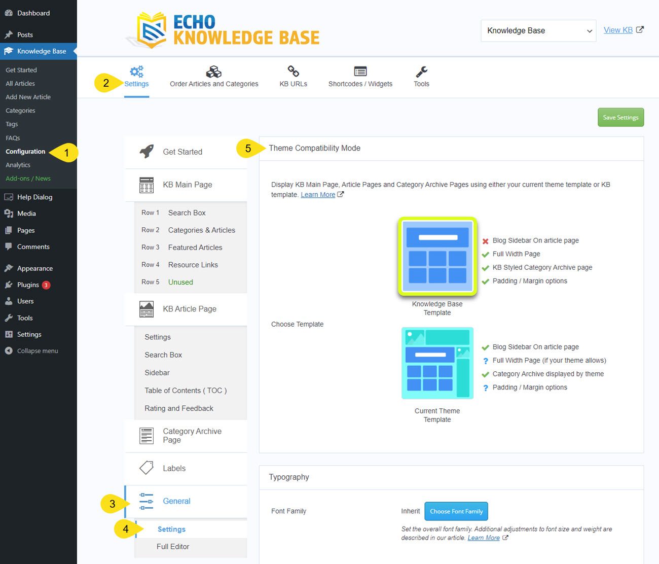 Current Theme Template vs KB Template - Echo Knowledge Base